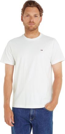Tommy Jeans Herren T-Shirt Kurzarm TJM Classic Rundhalsausschnitt, Weiß (White), XXS
