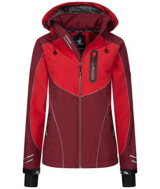Rock Creek Damen Softshell Jacke Windbreaker Regenjacke &Uuml;bergangsjacke Softshelljacke Damenjacke Regenmantel Outdoorjacke Kapuze D-464 Weinrot XXL