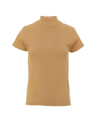 8 by YOOX VISCOSE KNIT S/SLEEVE MOCK-NECK TOP