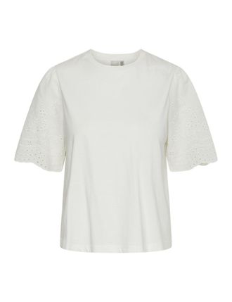 Vero Moda Yaslex Ss Top W. Emb Sleeves S. Noos