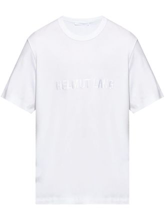 Helmut Lang t-shirt en coton à logo brodé - Blanc