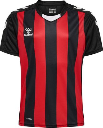 Hummel hmlCORE XK Striped Jersey S/S Kids, Black/True RED, 164