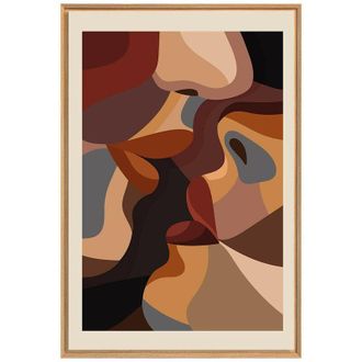 Ceanothe Tableau mural encadr&eacute; visages 65x97 cm - Tableau Mural D&eacute;coratif - Image Encadr&eacute;e Imprim&eacute;e en HD - Impression 65x97 cm sur Fibres de Bois FSC