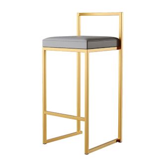 Generic Hohe Barhocker f&uuml;r Kneipen, Caf&eacute;s, K&uuml;chentheken, Esszimmerst&uuml;hle, Metallhocker mit Fu&szlig;st&uuml;tze, Sitzfl&auml;che und R&uuml;ckenlehne aus PU-Leder