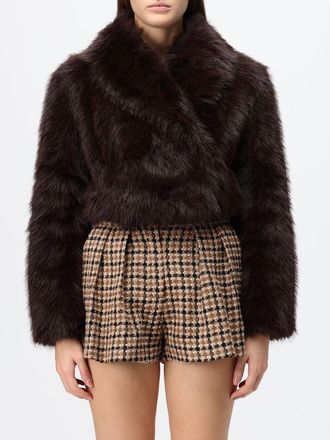 Twinset Veste courte en fausse fourrure avec col ch&acirc;le
