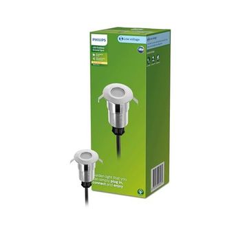 Philips Outdoor Niedervolt Spore Bodenspot Erweiterung, 1x1W, 24V, 2700 Kelvin, IP67 wasserfest, edelstahl