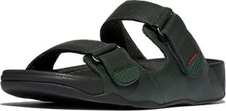 FitFlop Homme Gogh MOC Slide in Leather Sandale Glissante, Vert Profond, 42 EU Large