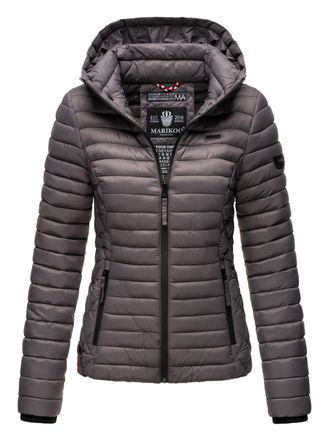 Marikoo Damen Steppjacke Samtpfote mit abnehmbarer Kapuze & Rippb&uuml;ndchen