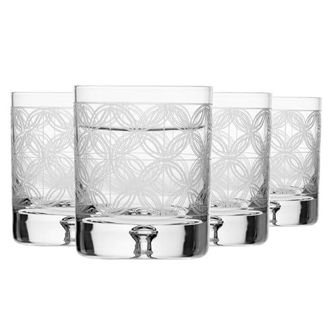 Krosno Verres &agrave; Whisky, Bourbon et Scotch 250 ml, Lot de 4 - Collection Saga - Verre en Cristal, Taill&eacute;s - Faits &agrave; la Main - Id&eacute;al comme Cadeau, Petit