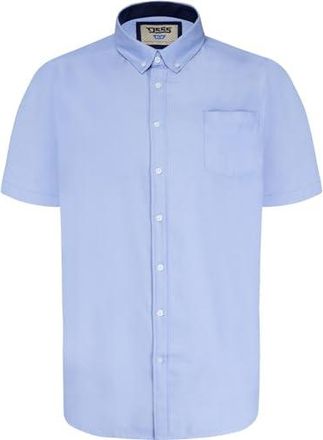 D555 James Basic Oxford Chemise &agrave; manches courtes pour homme en 5 couleurs 2XL &agrave; 6XL, bleu marine, XXL