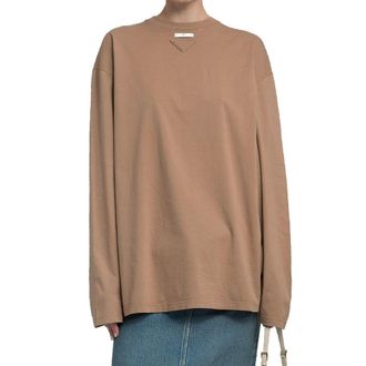 Prada Womens Brown Cotton Long Sleeve T-Shirt