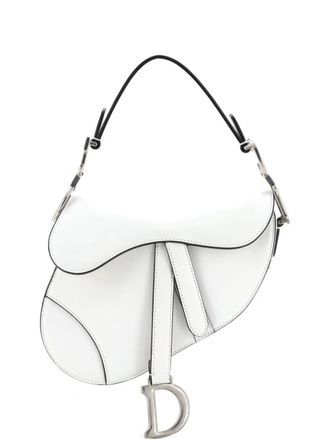 Dior Saddle Handbag Leather Mini shoulder bag - Blanc