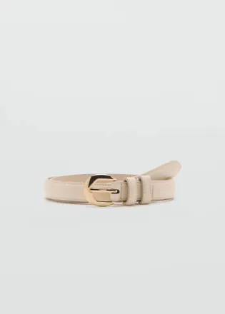 Mango Ceinture fine &agrave; boucle &eacute;cru - Femme - XL - MANGO