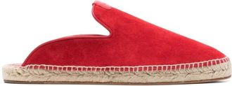 Lanvin Loafer - Suede Slip-On Mules - Gr. 40 (EU) - in Rot - f&uuml;r Damen