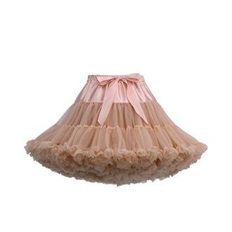 FNKDOR Jupon années 50 Vintage en Tulle Rockabilly Petticoat Femmes Plissé Taille Haute Jupon de Princesse pour Mariage Petticoat(J,Taille: 56-100cm)