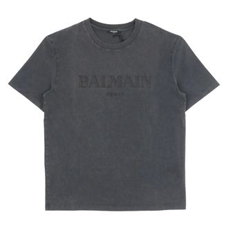 Balmain Homme, Tops, Gris, Taille: L T-Shirt Avec Broderie Logo