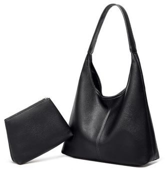 Generic Lot de 2 sacs besace souples pour femme - Sac &agrave; bandouli&egrave;re souple de grande capacit&eacute;, Noir, 9.06 inch * 7.48 inch * 3.54 inch