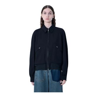 Maison Margiela Jacke aus Wollmischung mit Rei&szlig;verschluss - - Jackets - Damen - Schwarzk - S