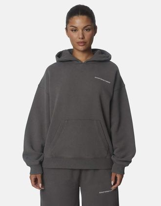 Good For Nothing hoodie oversize en molleton de coton d&eacute;lav&eacute; gris