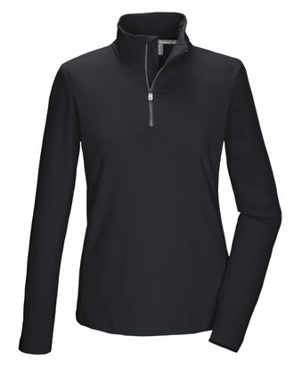 Killtec Damen Funktionsshirt/Fleeceshirt mit Stehkragen und Rei&szlig;verschluss KSW 70 WMN FLX SHRT, schwarz, 50, 43464-000