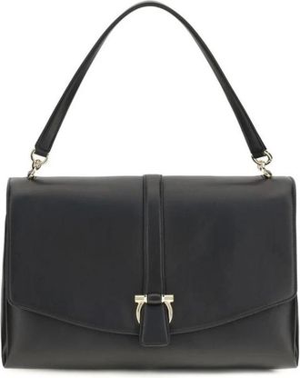 Ferragamo Gancini Lock Schultertasche - - Bags - Damen - Schwarzk - ONE SIZE
