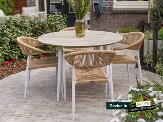 Manifesto Furniture Manifesto Belpasso/Falcade &oslash; 115 cm Gartenm&ouml;bel-Set 5-teilig stapelbar