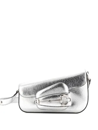 Gucci Horsebit 1955 Asymmetric Leather Small shoulder bag - Vert