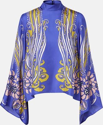 La DoubleJ Blouse Make An Exit imprim&eacute;e en satin de soie