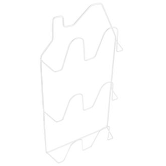 BESPORTBLE Mehrst&ouml;ckiges Wandmontiertes Hausschuhe Regal aus Metall Nagelfreie Schuhablage f&uuml;r Badezimmer und Flur Wei&szlig;es Pantoffelaufbewahrungsregal mit Bel&uuml;ftu