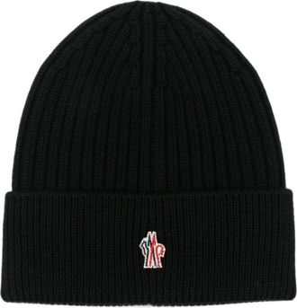Moncler Bonnet en maille c&ocirc;tel&eacute;e - Homme - Accessoires - Noir - Taille: ONE Size
