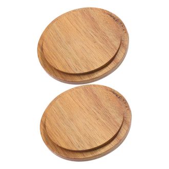 Healifty 2st&uuml;cke Holzdeckel F&uuml;r Becher Und Tassen Aus Akazienholz Innendurchmesser Auslaufsicherer Teedeckel Deckel F&uuml;r Getr&auml;nkebecher Tassendeckel Aus Holz Te