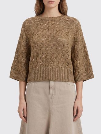 Brunello Cucinelli Pull Femme couleur Jaune Cr&egrave;me