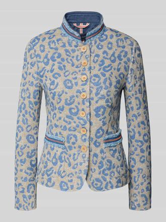 White Label Slim Fit Blazer mit Allover-Animal-Stitching