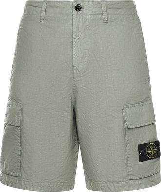 Stone Island Homme, Shorts, Vert, Taille: W31 L100001 -Look Nylon Panama-TC Cargo Bermuda Shorts
