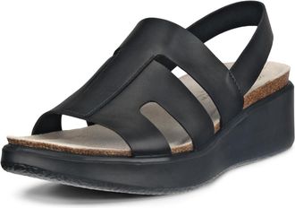 Ecco Damen Flowt Cork Oasis Sandale, Schwarz, 7/7.5 UK