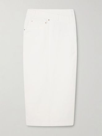 Loewe Jupe Midi Asym&eacute;trique En Jean - Blanc