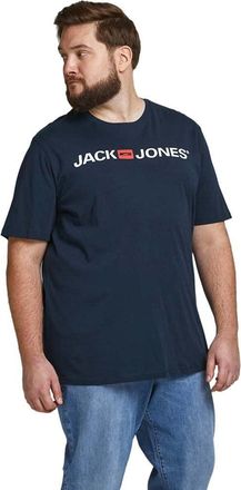 Jack & Jones Herren Rundhals T-Shirt JJECORP Logo - Slim Fit Plussize XXL-8XL, Größe:5XL, Farbe:Navy Blazer 12184987