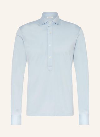 Stefan Brandt Piqu&eacute;-Hemd Luciel Regular Fit blau
