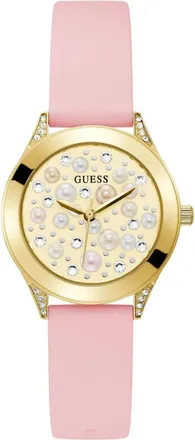 Guess Perl-Quartz-Uhr mit Perlen und Strasssteinen - - Accessories - Damen - Rosa - ONE SIZE