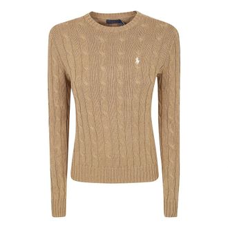 Polo Ralph Lauren Femme, Pulls, Brun, Taille: 42 FR Cotton Cable Crew Knit