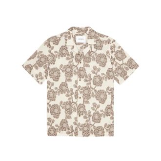 Les Deux Homme, Chemises, Blanc, Taille: M Loose Jacquard Short-Sleeve Shirt