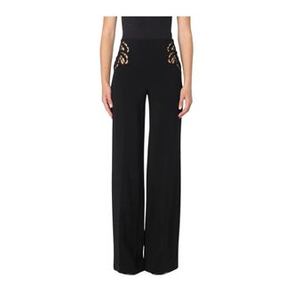 Stella McCartney Femme, Pantalons, Noir, Taille: 34 FR Wide Leg Pantalons
