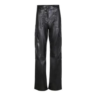 Msgm Schwarze Cargo-Hose mit weitem Bein - - Trousers - Damen - Schwarzk - 2XS