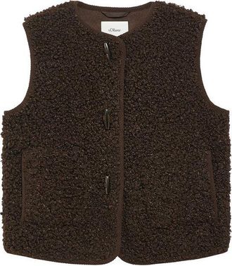 s.Oliver Outdoorjacke Outdoor-Weste Teddyweste mit Knebelkn&ouml;pfen