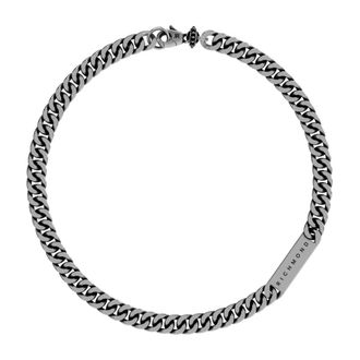 John Richmond Kubanische Kette mit Logoplatte - - Accessories - Damen - Grau - ONE SIZE