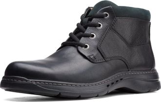 Clarks Herren Un Brawley Up Halblange Stiefel, Schwarzes Leder, 42.5 EU