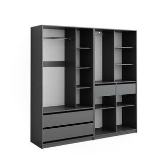 Vicco Kleiderschrank Elmo, Fl&uuml;gelt&uuml;renschrank, Anthrazit, 100 x 200 cm 2er Set
