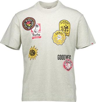 Replay Herren T-Shirt grau Baumwolle