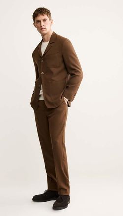 Mango Flanell-Sakko aus italienischer Wolle orange - Herren - 48 - MANGO MAN