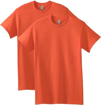 Gildan Unisex-Erwachsene T-Shirt aus Schwerer Baumwolle, Stil G5000, Multipack Hemd, Orange (2er-Pack), L